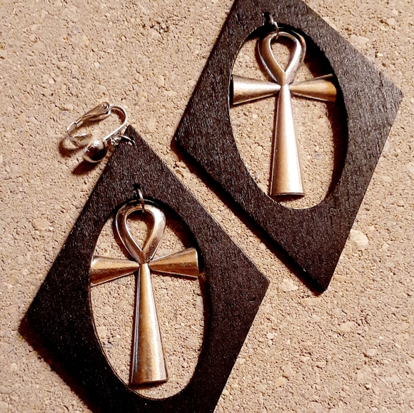 Jewelry | Handmade Wooden Ankh Clip On Earrings | Poshmark